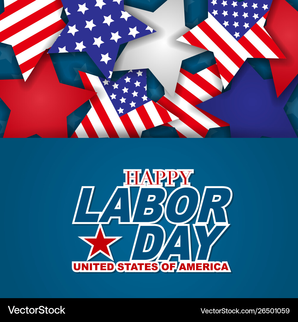 Happy labor day background with stars Royalty Free Vector