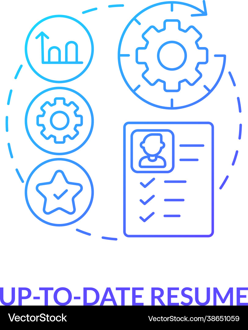 Up-to-date resume concept icon Royalty Free Vector Image