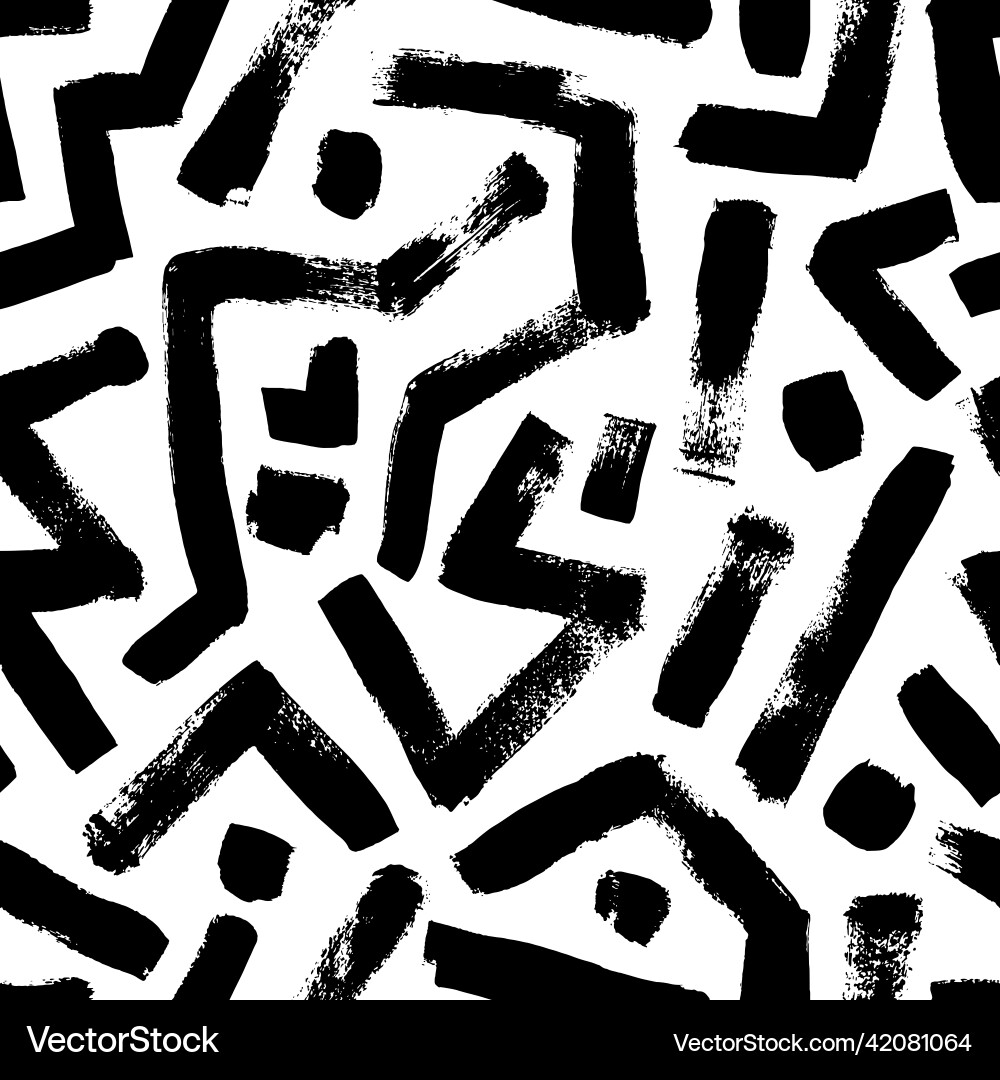 Bold brush lines irregular maze seamless pattern Vector Image