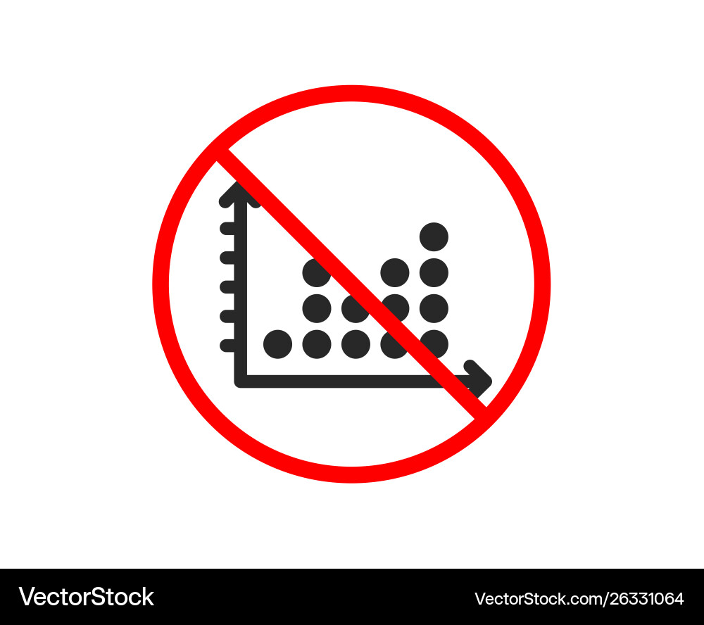 Dot plot graph icon presentation chart sign Vector Image