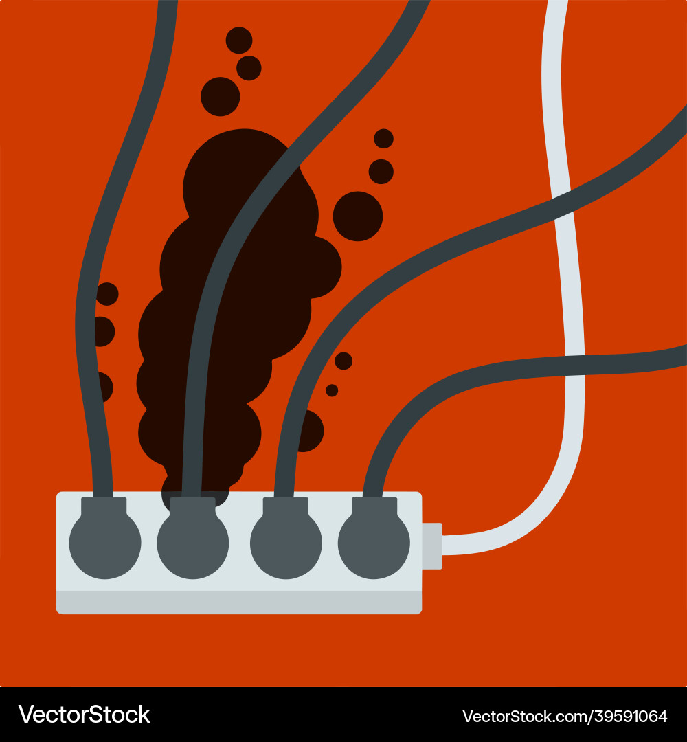 Electrical wiring smoke from the device Royalty Free Vector