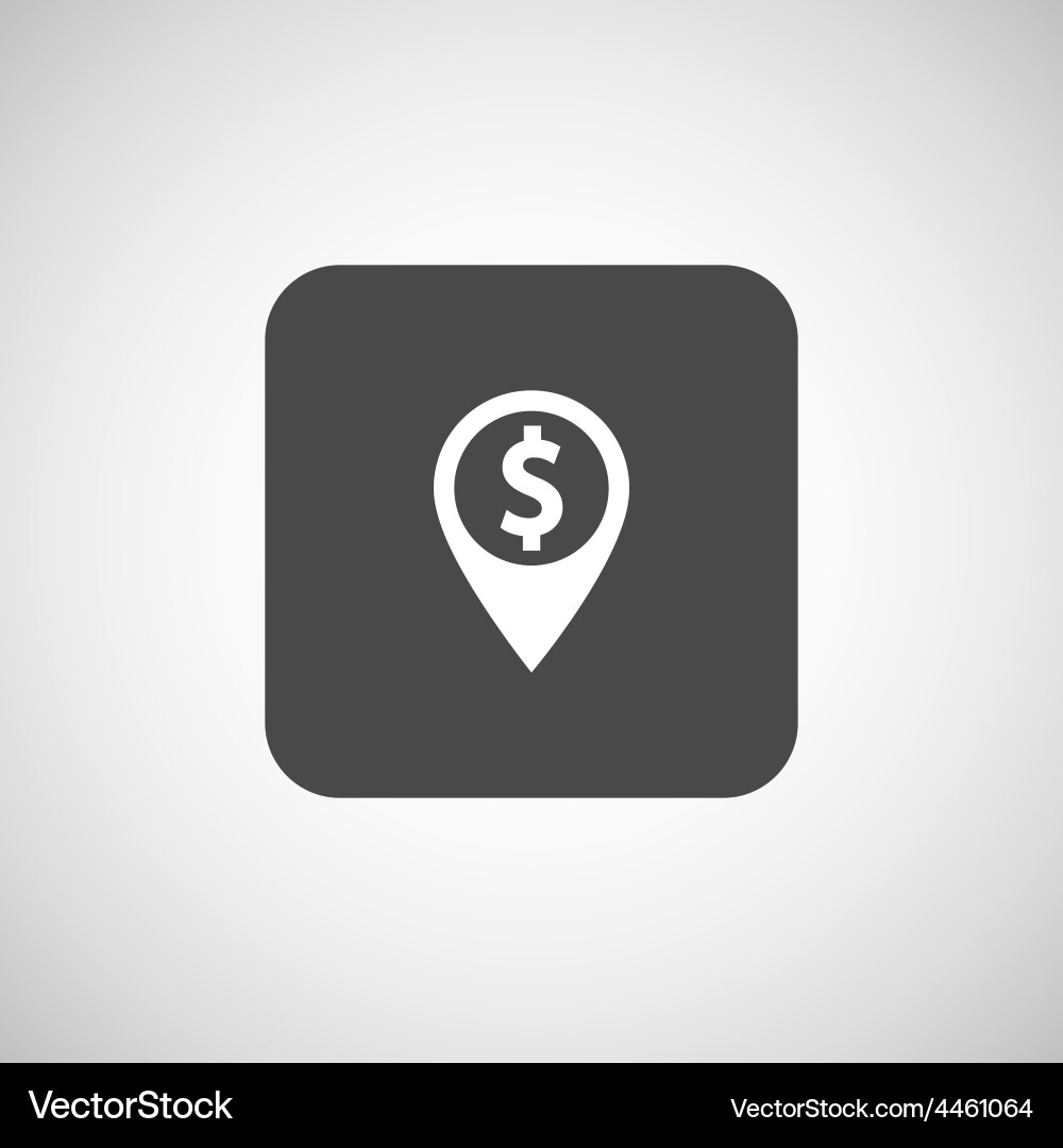 Map pointer with dollar sign icon Royalty Free Vector Image
