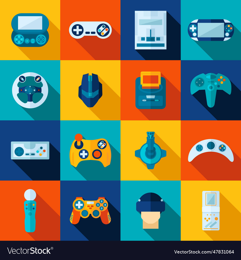 Video game icons set game icons set Royalty Free Vector Video game icons set game icons set Royalty Free Vector