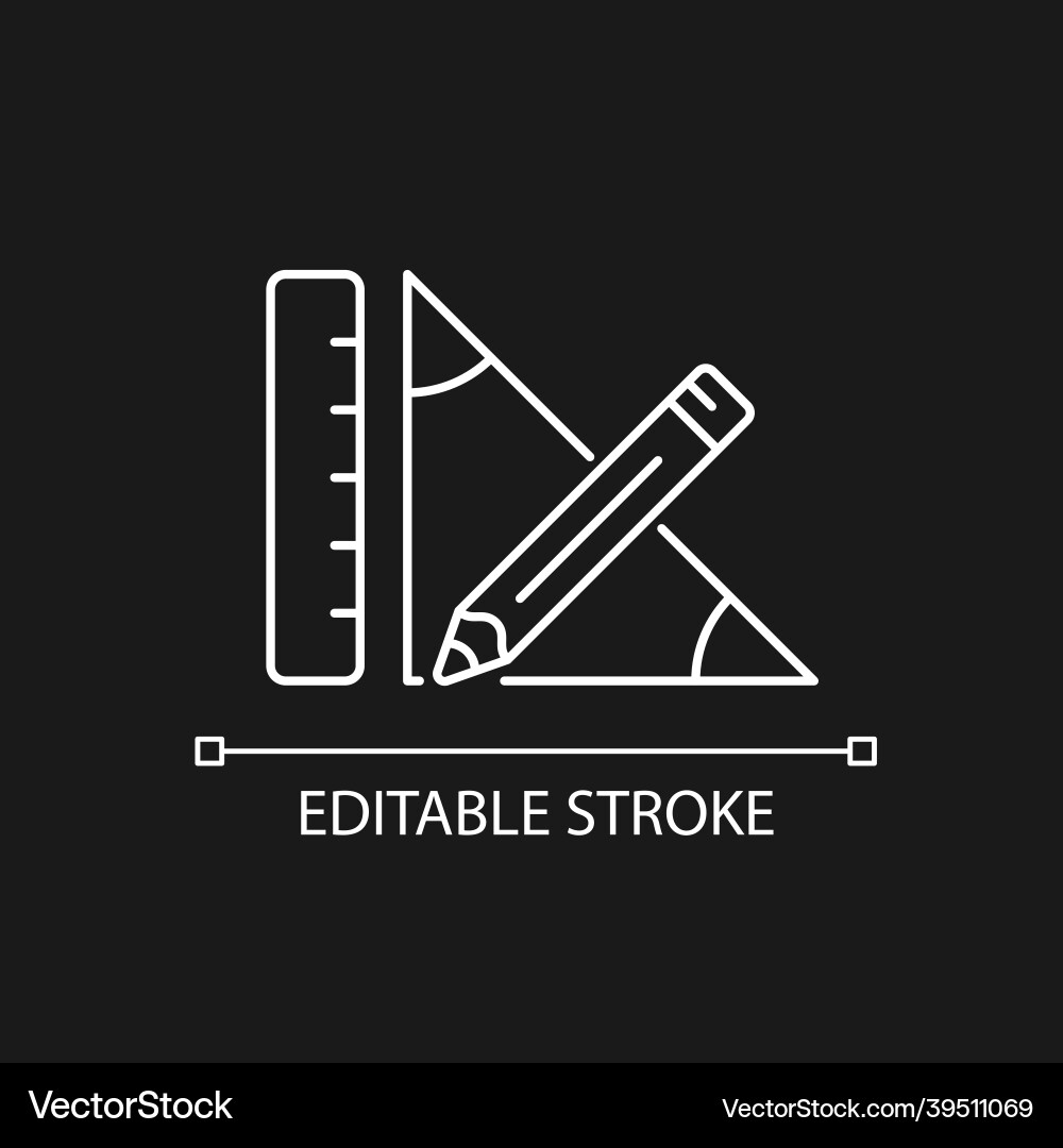 Geometry White Linear Icon For Dark Theme Vector Image