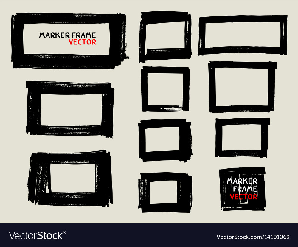 Marker paint texture background set Royalty Free Vector