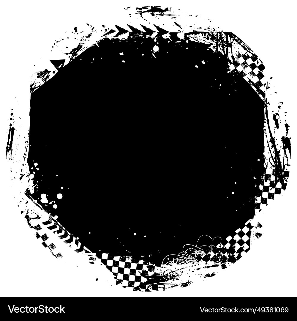 White circle grunge race frame Royalty Free Vector Image