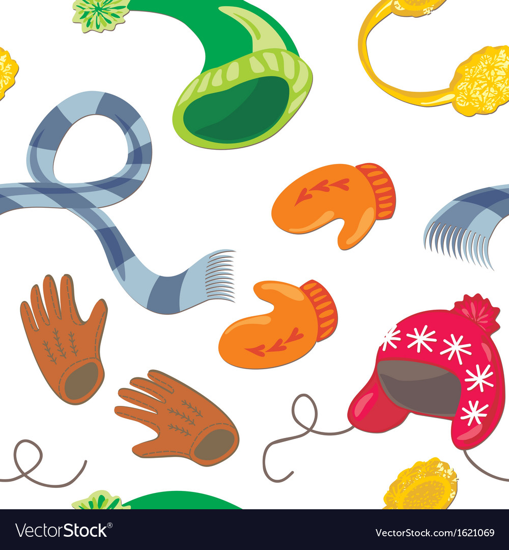 Winter clothes pattern Royalty Free Vector Image