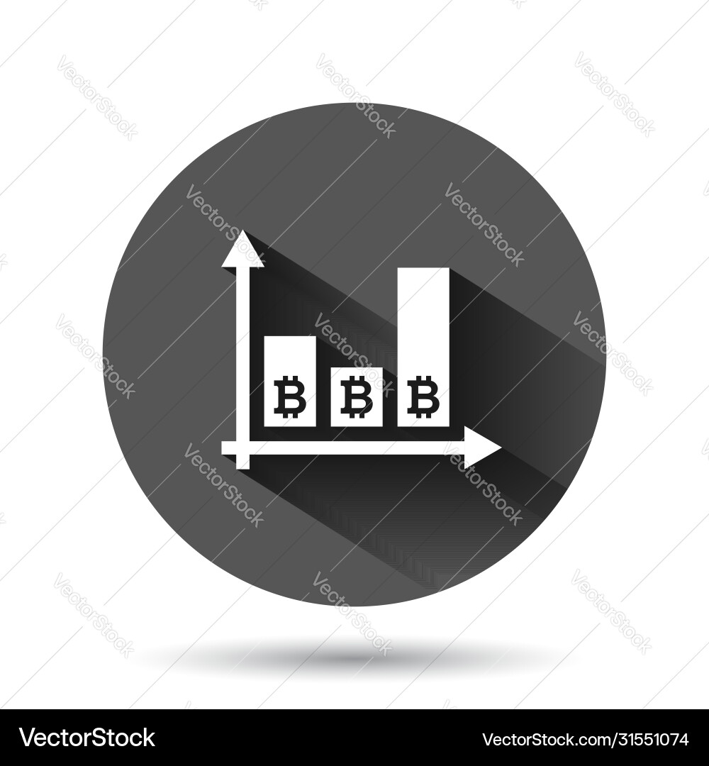 Bitcoin growth icon in flat style blockchain Vector Image