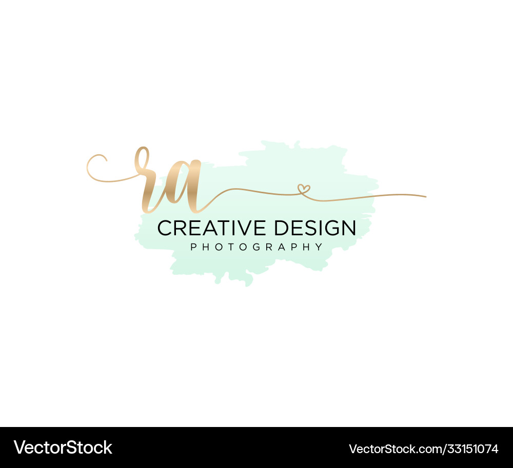 Initial ra handwriting logo with brush template Vector Image