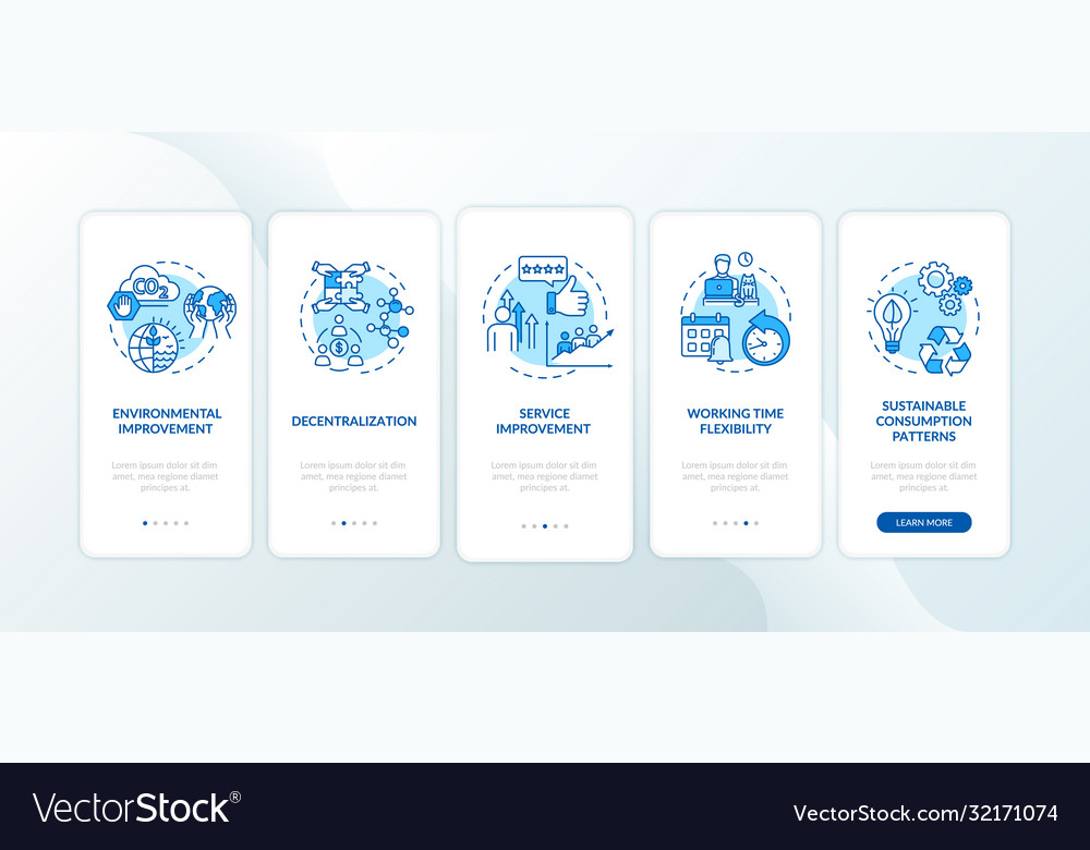 Peer economy benefits onboarding mobile app page Vector Image