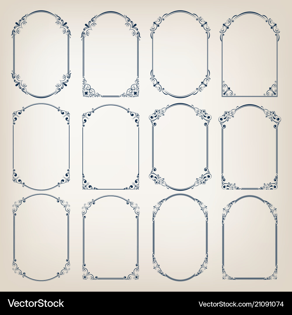 Vintage circle frames Royalty Free Vector Image