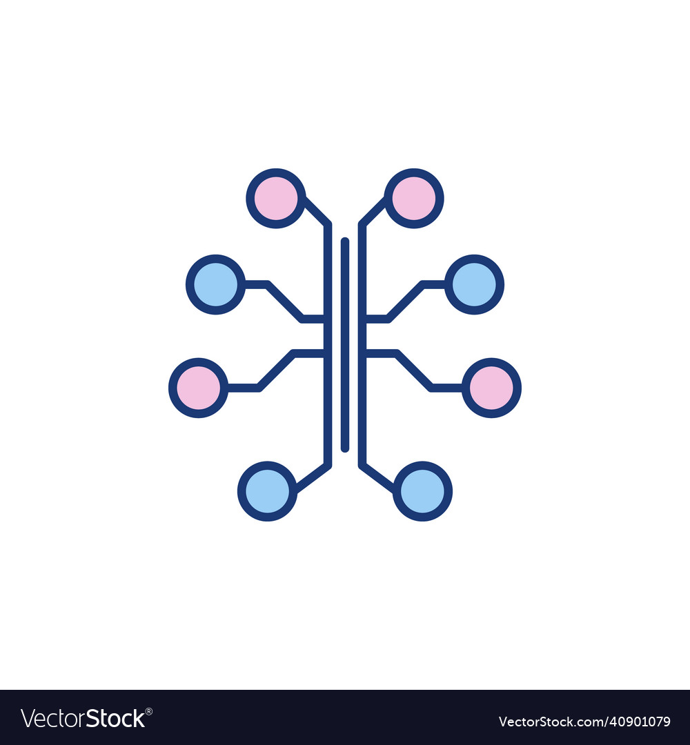 Brain connections neural network colored Vector Image