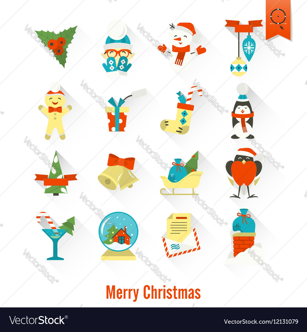 Christmas and winter icons collection Royalty Free Vector