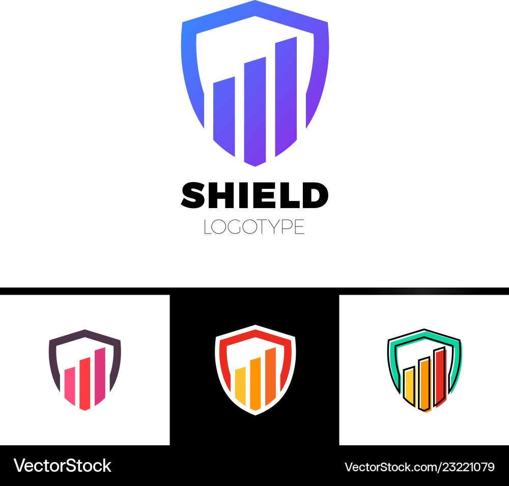 Rate shield secure logo template design Royalty Free Vector