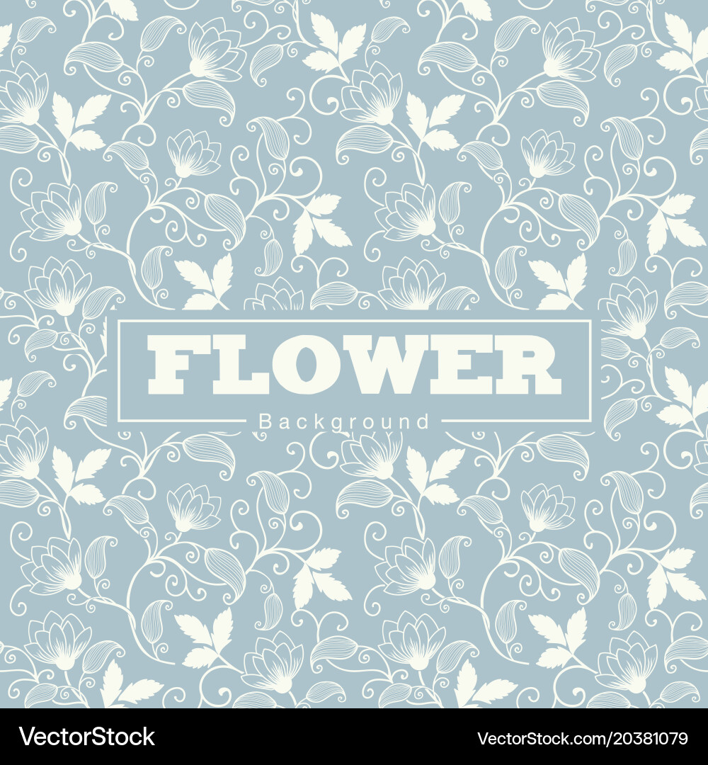 Thai design flower blue background pattern Vector Image
