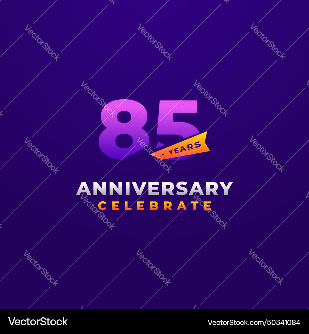 Anniversary number design for celebrate Royalty Free Vector