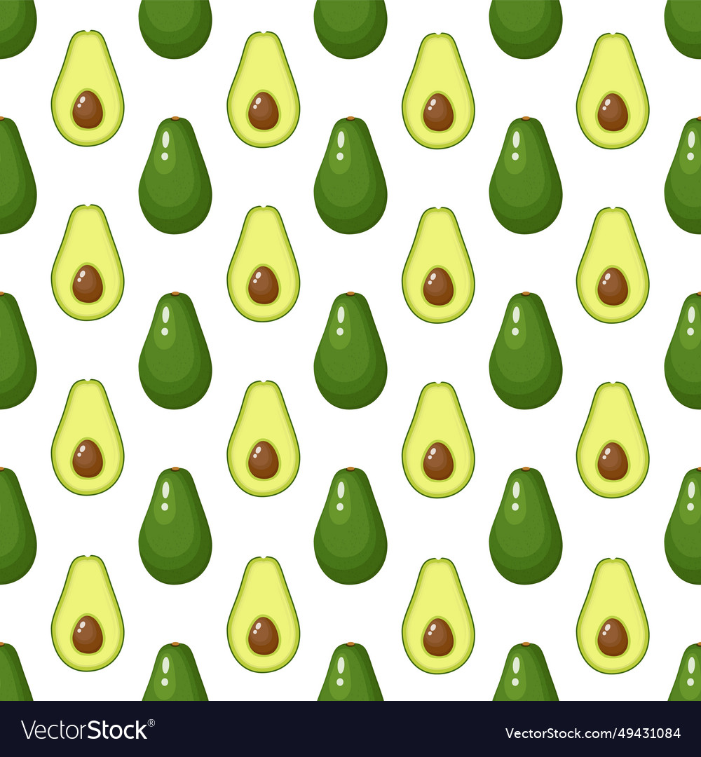 Avocado pattern seamless Royalty Free Vector Image
