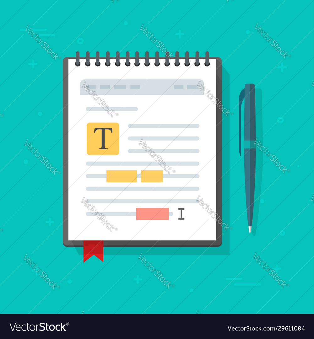 Electronic Note Pad Or Note Book With Text File Vector Image electronic-note-pad-or-note-book-with-text-file-vector-image