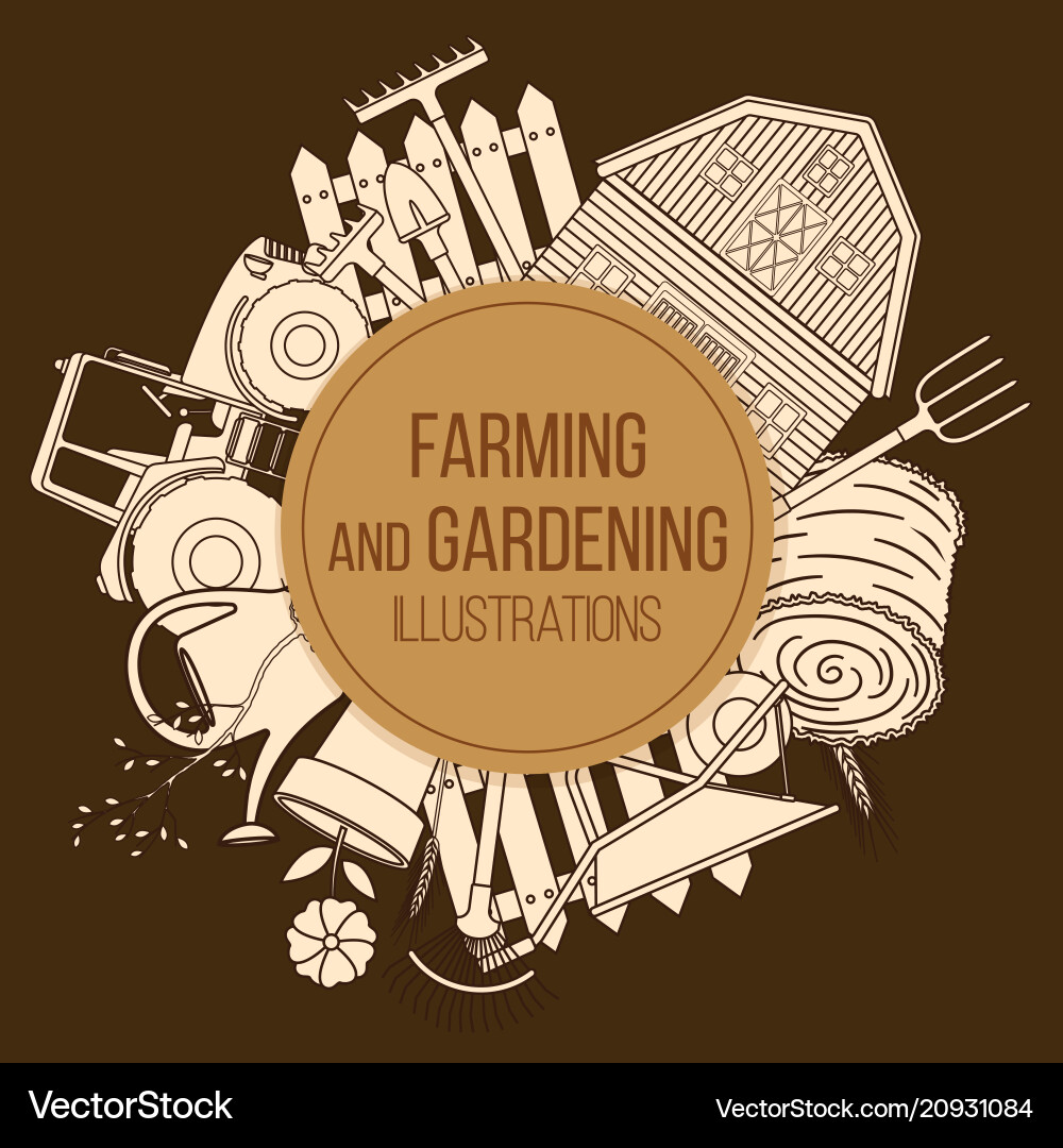 Farming agricultural instruments Royalty Free Vector Image