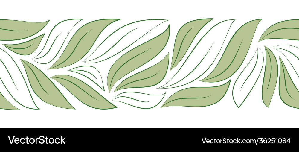 Horizontal seamless leaves border Royalty Free Vector Image