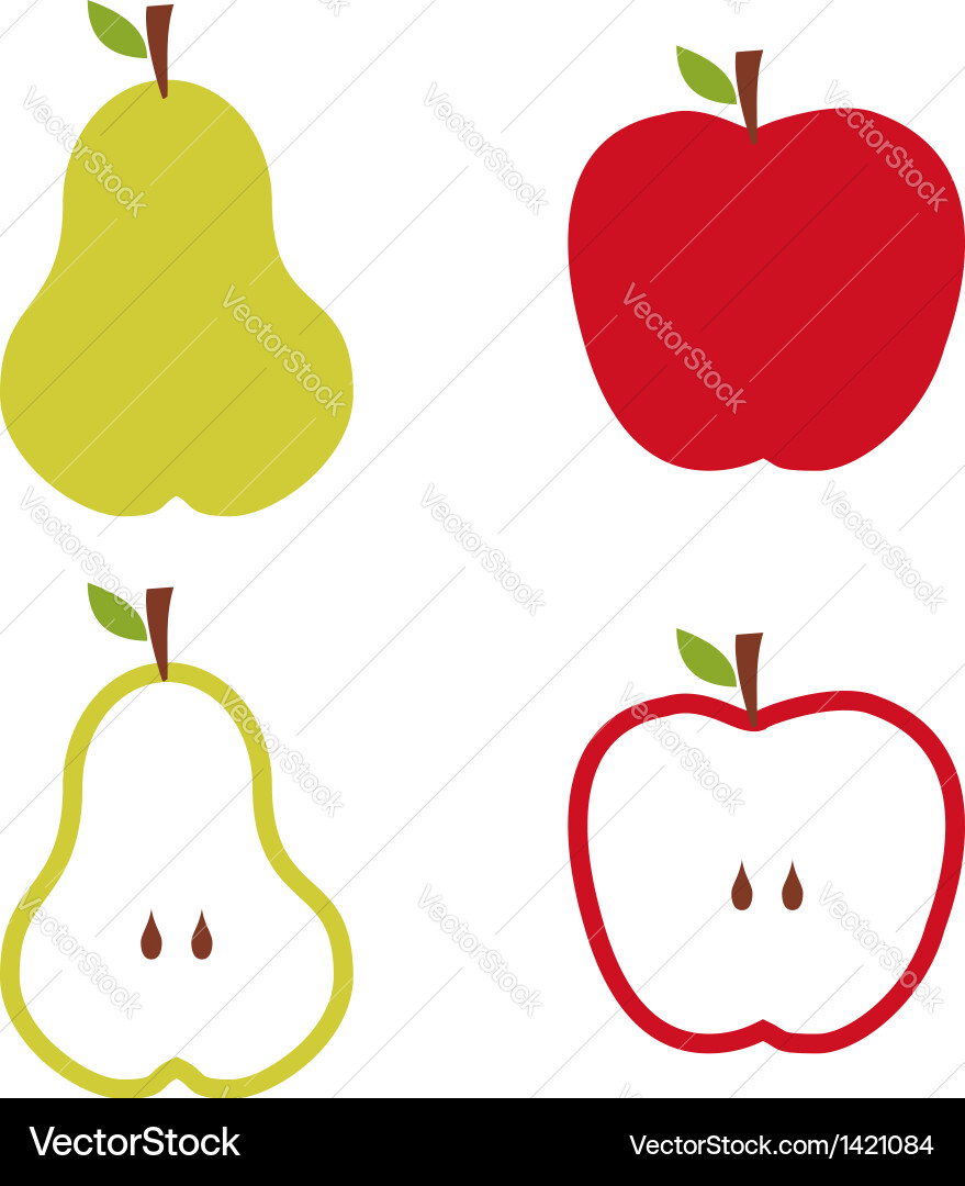 Pear and apple pattern Royalty Free Vector Image