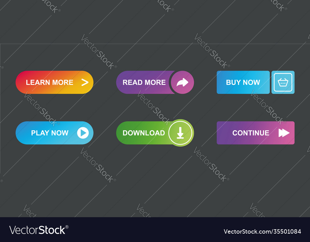 Set button for website design Royalty Free Vector Image