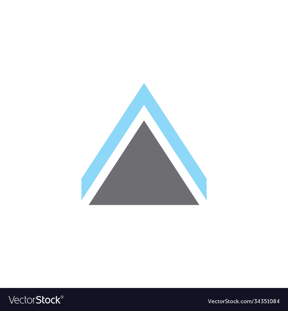 Triangle arrow up simple geometric logo Royalty Free Vector