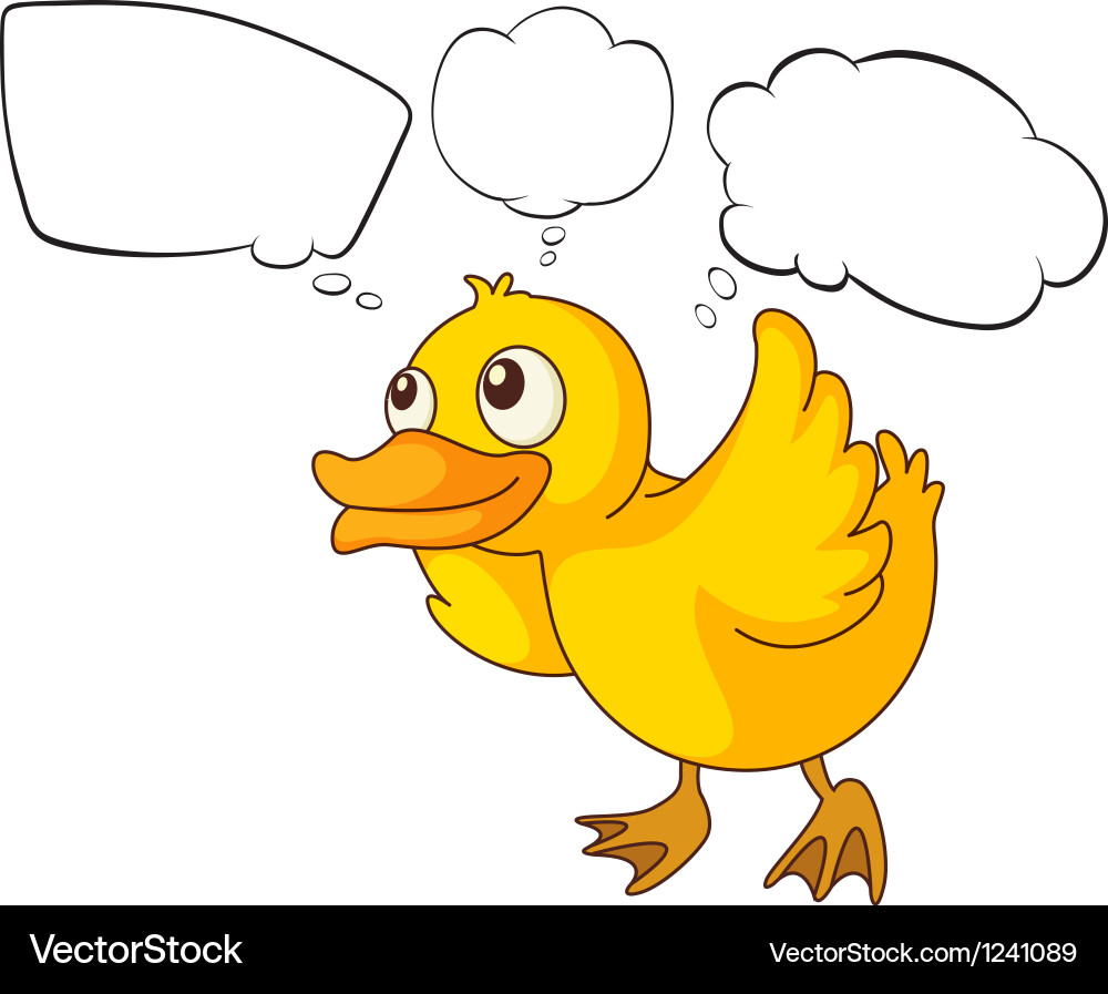 A baby duck thinking Royalty Free Vector Image