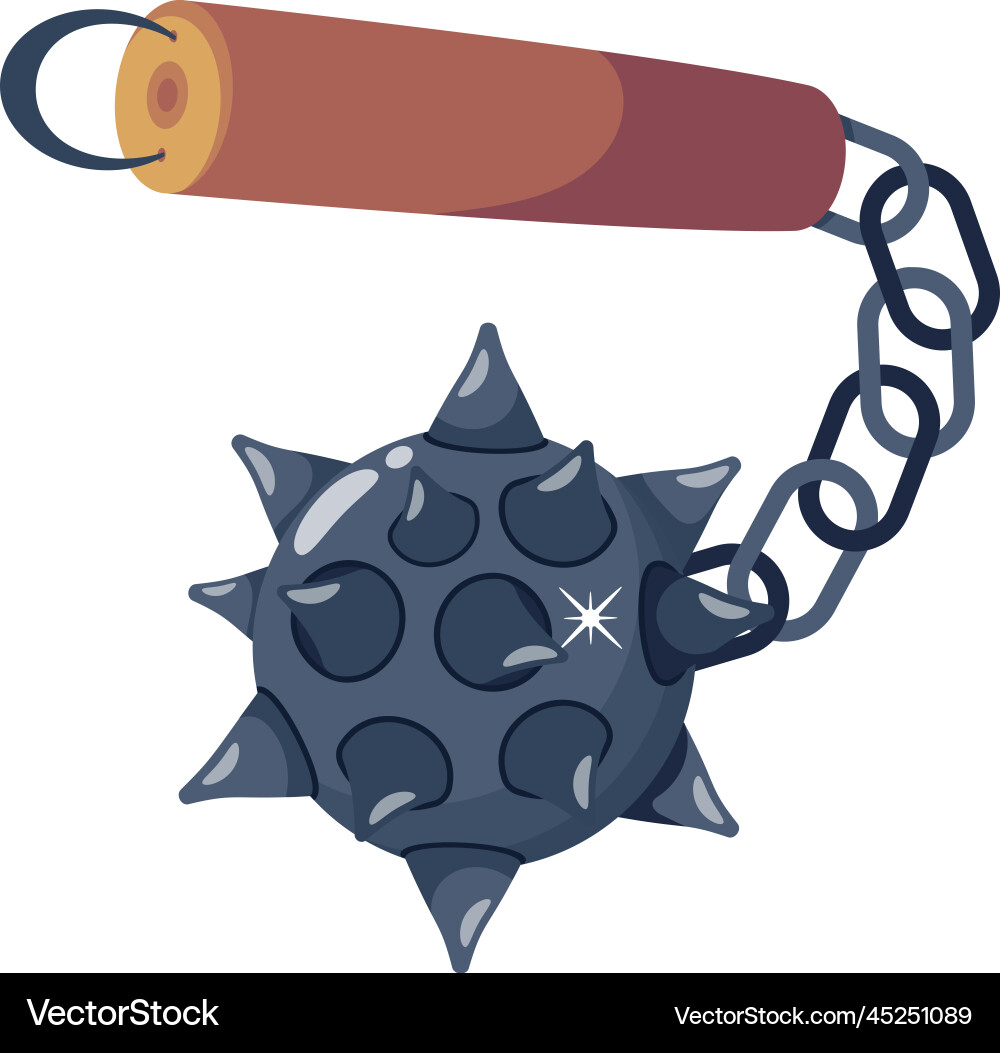 A flat icon of chain mace Royalty Free Vector Image