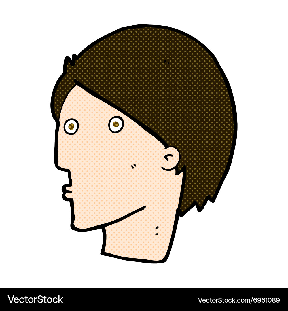 Comic cartoon surprised face Royalty Free Vector Image
