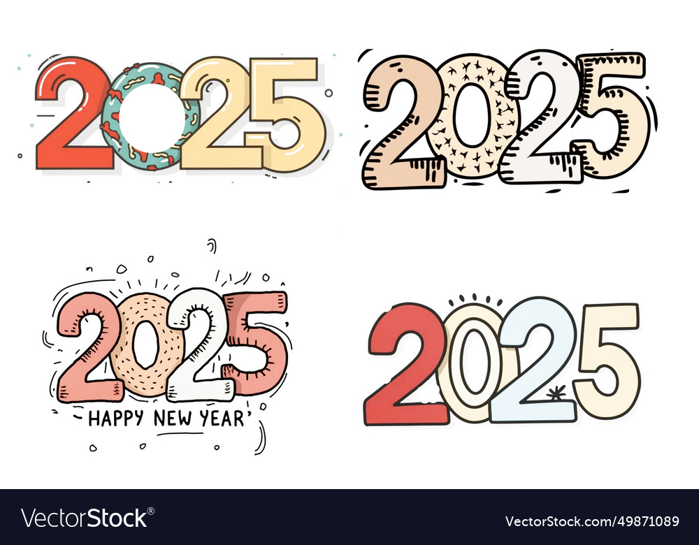 Happy new year 2025 text design Royalty Free Vector Image Happy new year 2025 text design Royalty Free Vector Image