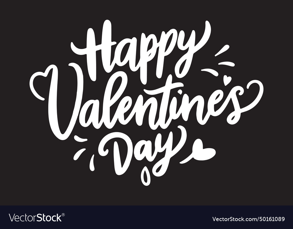 Happy Valentines Day Text Card Royalty Free Vector Image