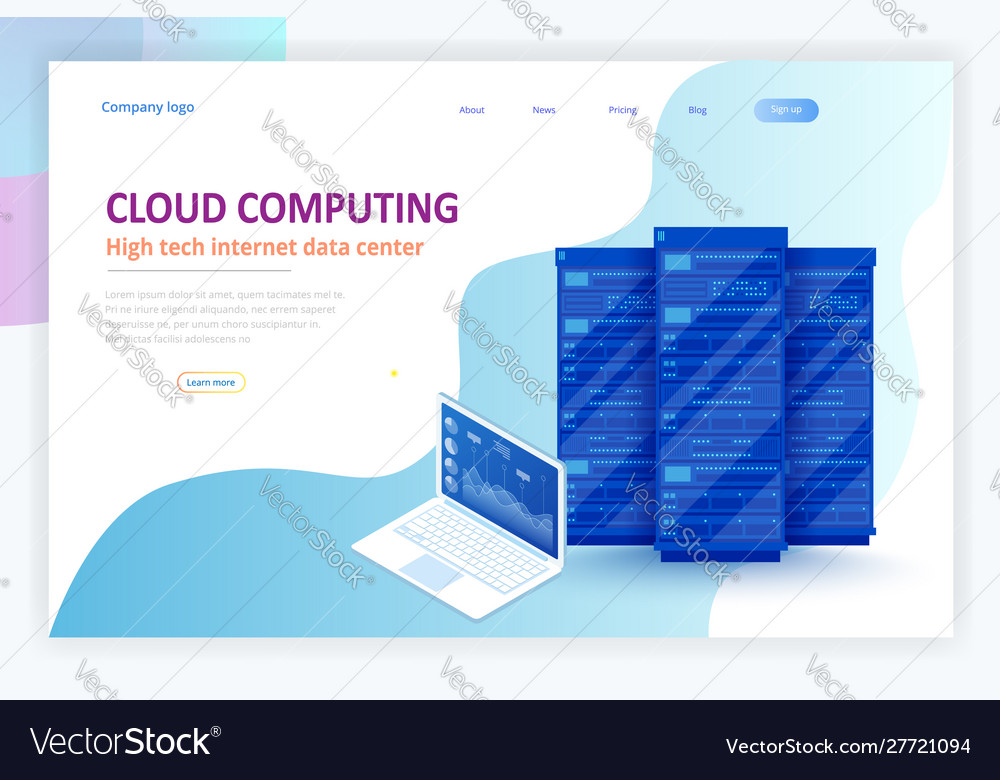 Big data storage and cloud computing technology Vector Image