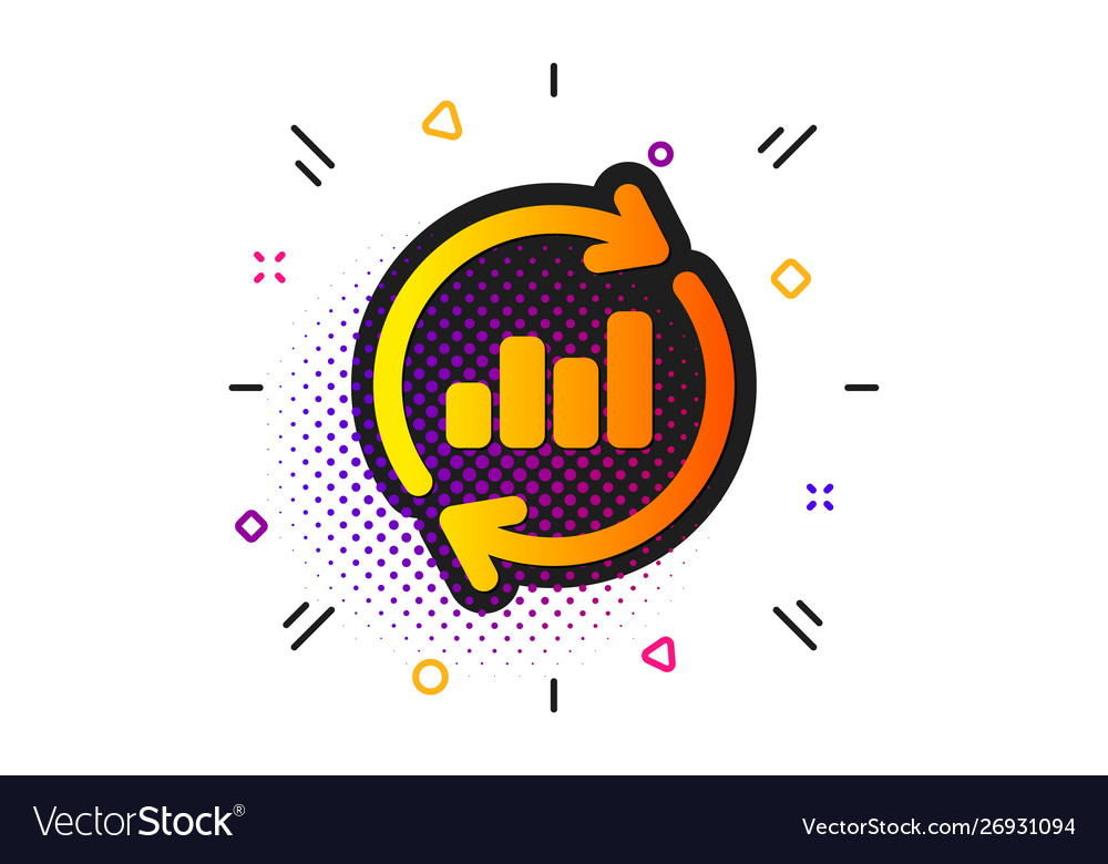 Chart icon update report graph sign Royalty Free Vector Chart icon update report graph sign Royalty Free Vector