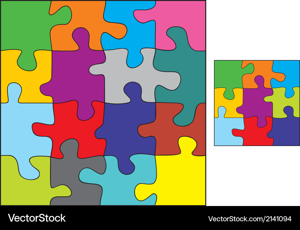 Colorful puzzle Royalty Free Vector Image - VectorStock