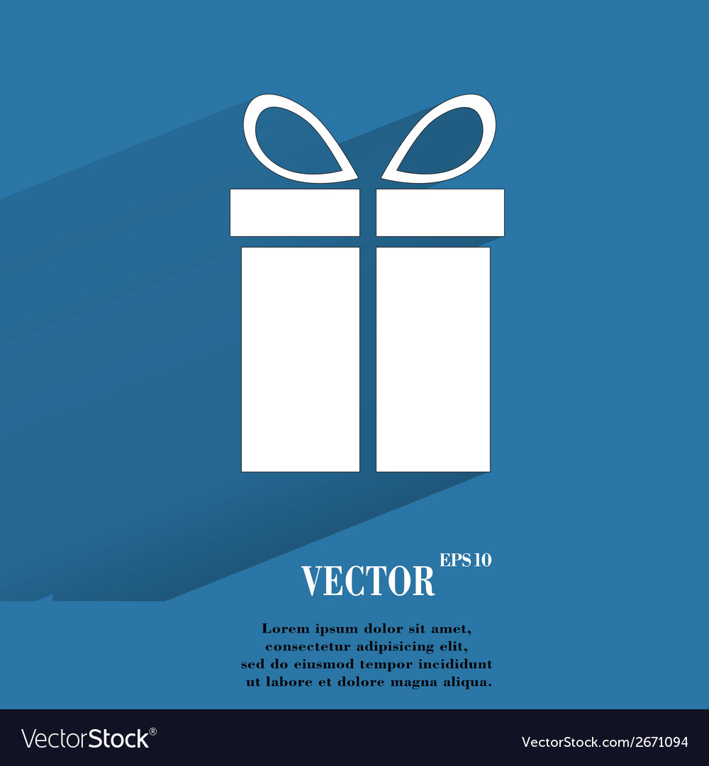 Gift web icon flat design Royalty Free Vector Image