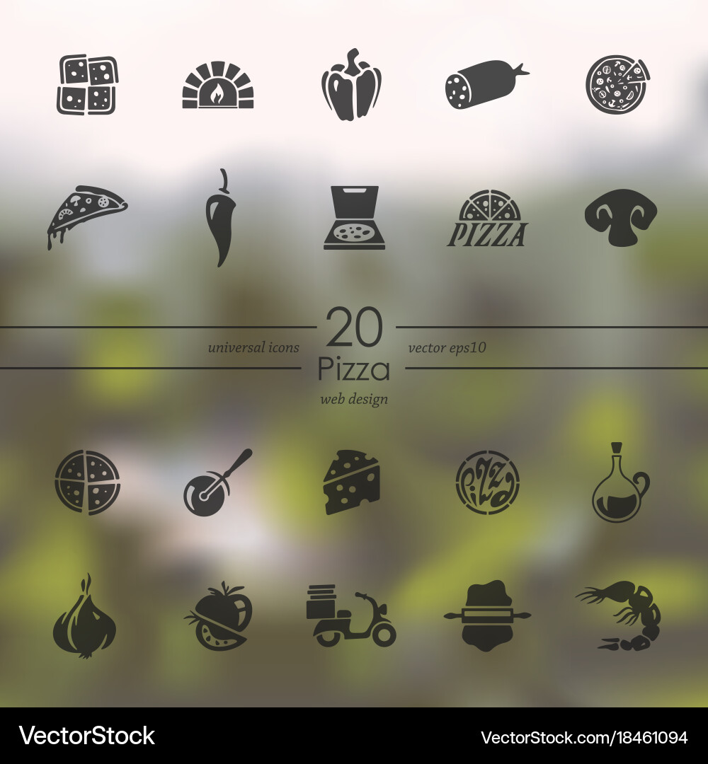 Set of pizza icons Royalty Free Vector Image - VectorStock