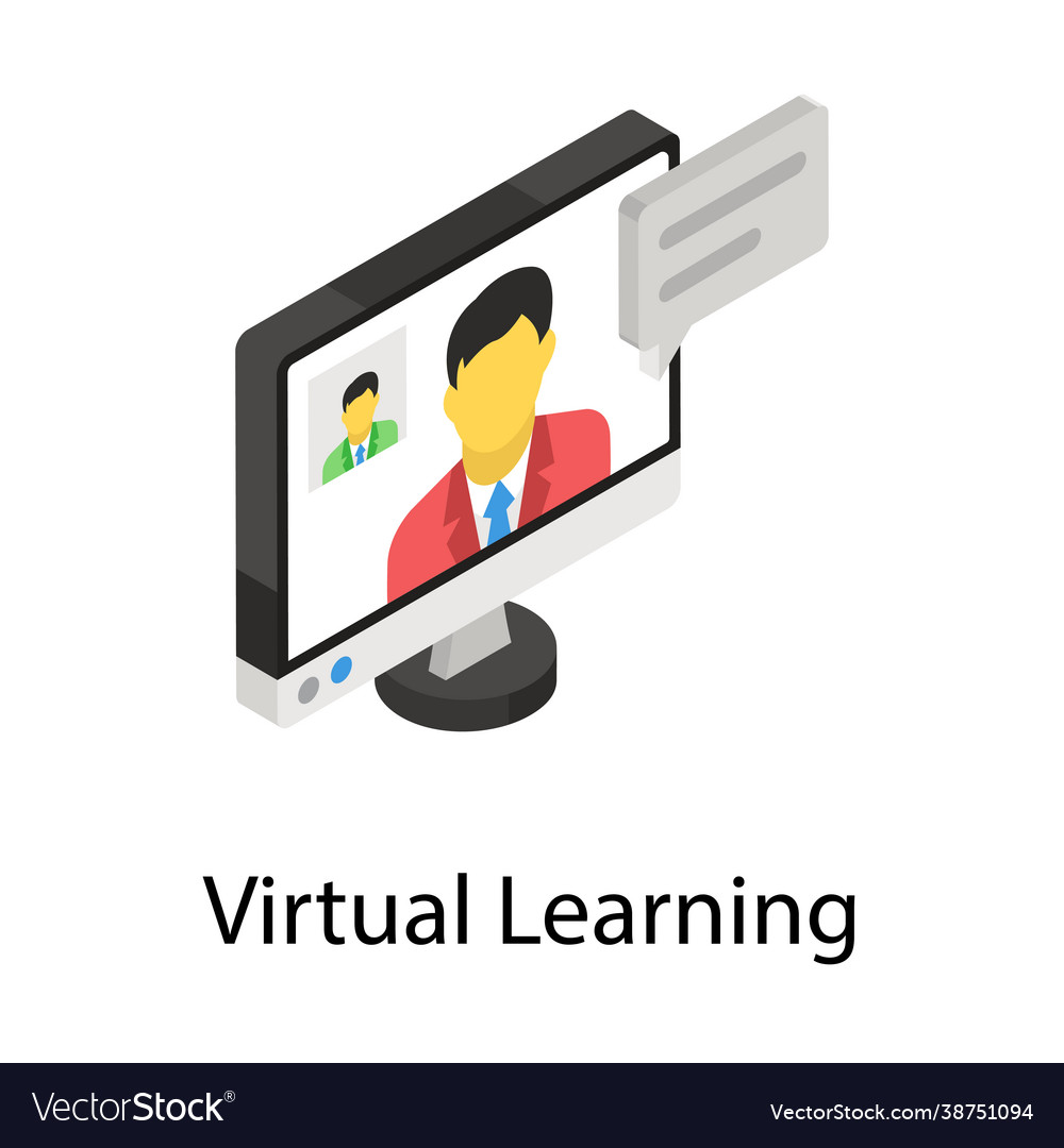 Virtual learning Royalty Free Vector Image - VectorStock