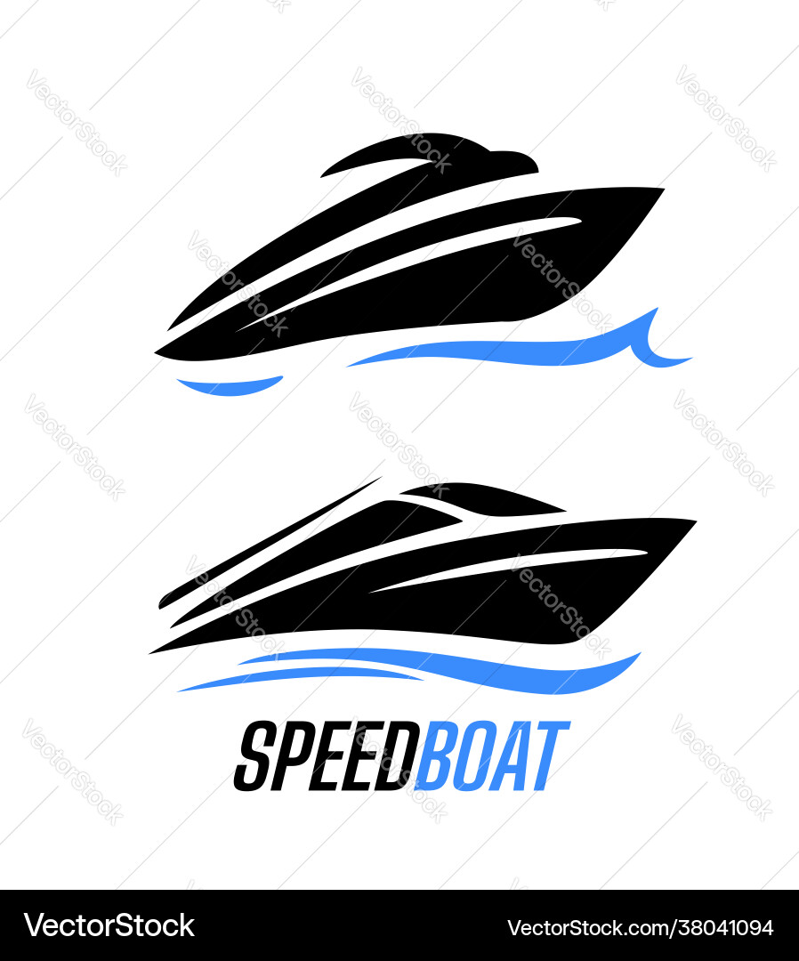 Yacht speed boat logo Royalty Free Vector Image