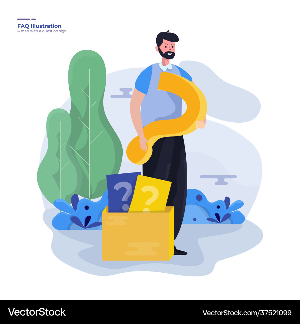 A man with question mark Royalty Free Vector Image