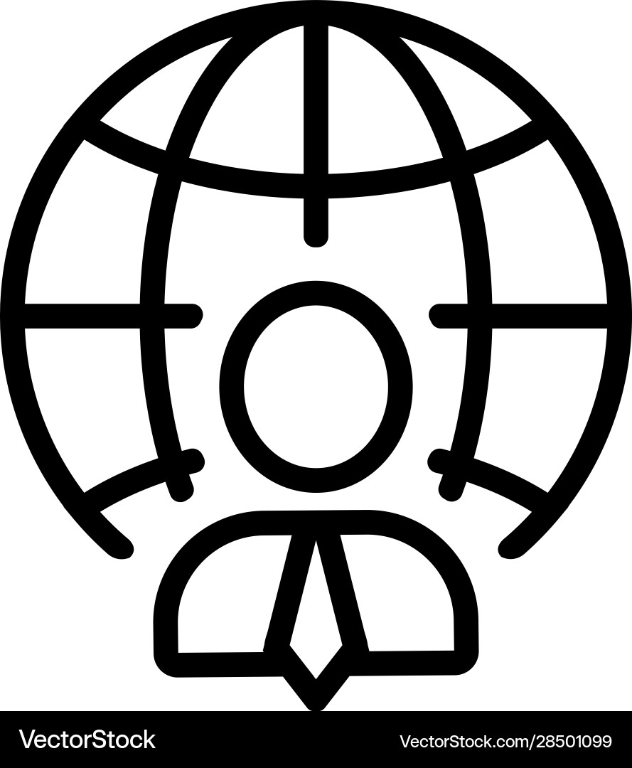 Affiliated business icon isolated contour Vector Image