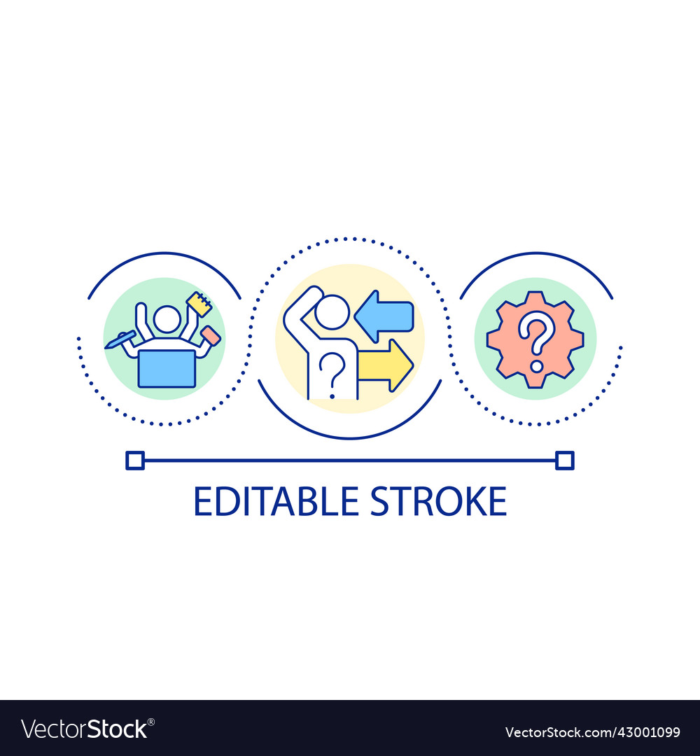 Chaotic work process loop concept icon Royalty Free Vector