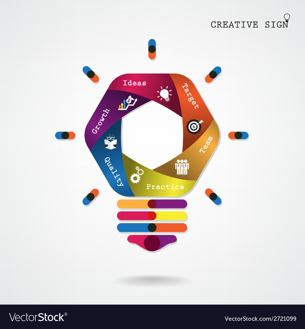 Creative light bulb idea concept background Vector Image