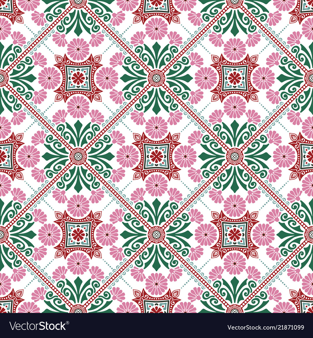 Decorative tile pattern design Royalty Free Vector Image