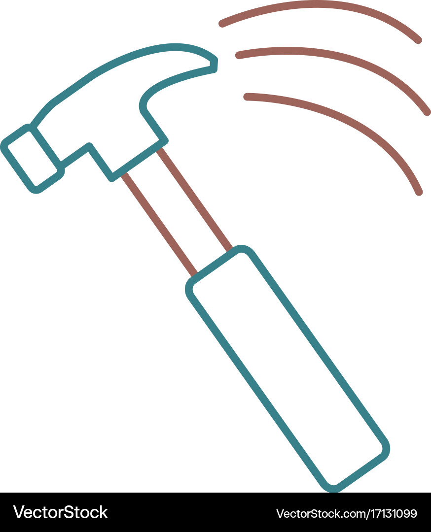 Hammer construction isolated icon Royalty Free Vector Image