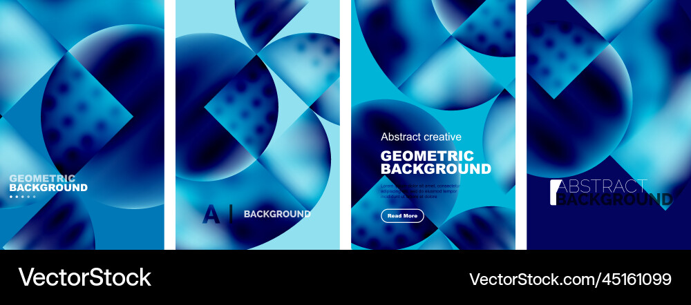 Set of abstract geometric posters designs Vector Image