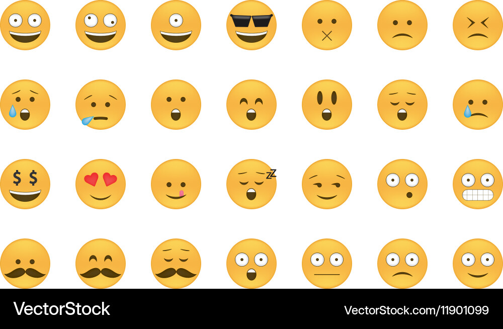Set of emoticon Royalty Free Vector Image - VectorStock