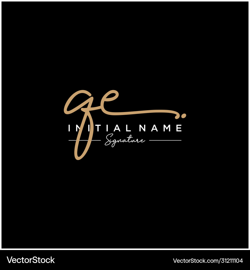 Letter qe signature logo template Royalty Free Vector Image