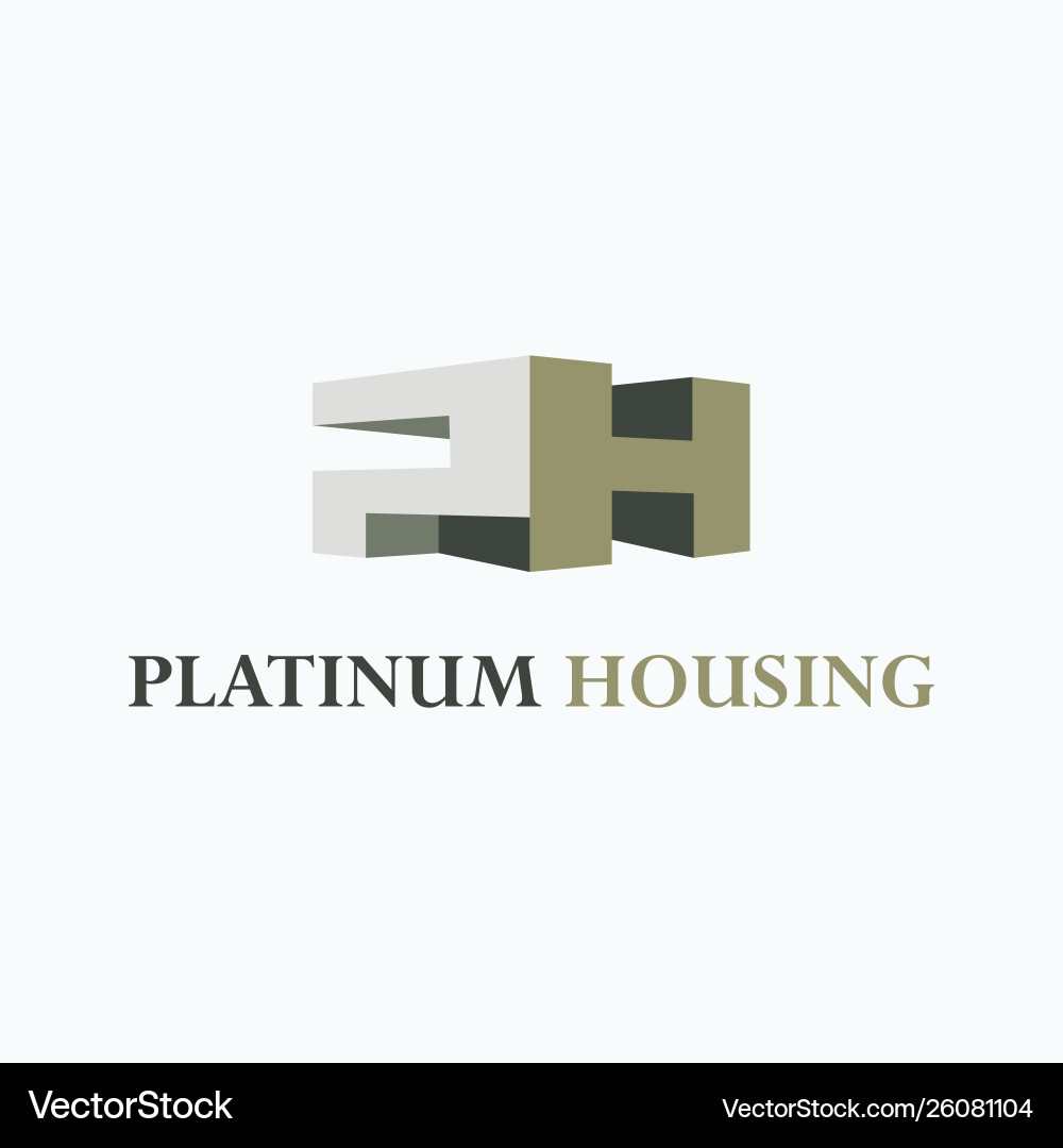 Ph letter with building logo design Royalty Free Vector