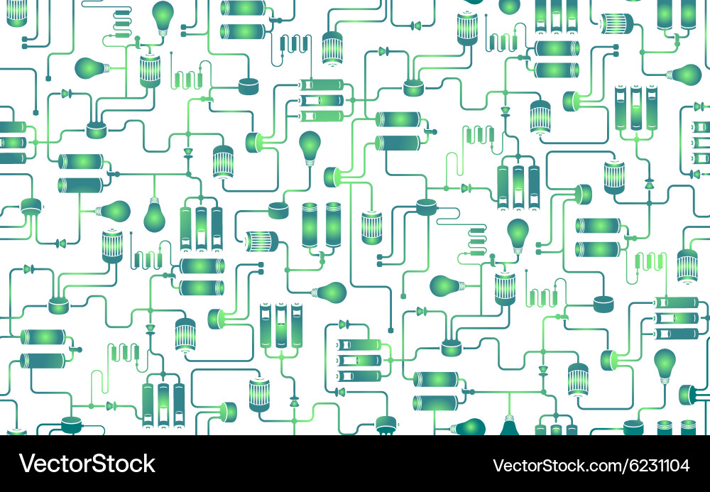 Seamless background of electrical scheme Vector Image